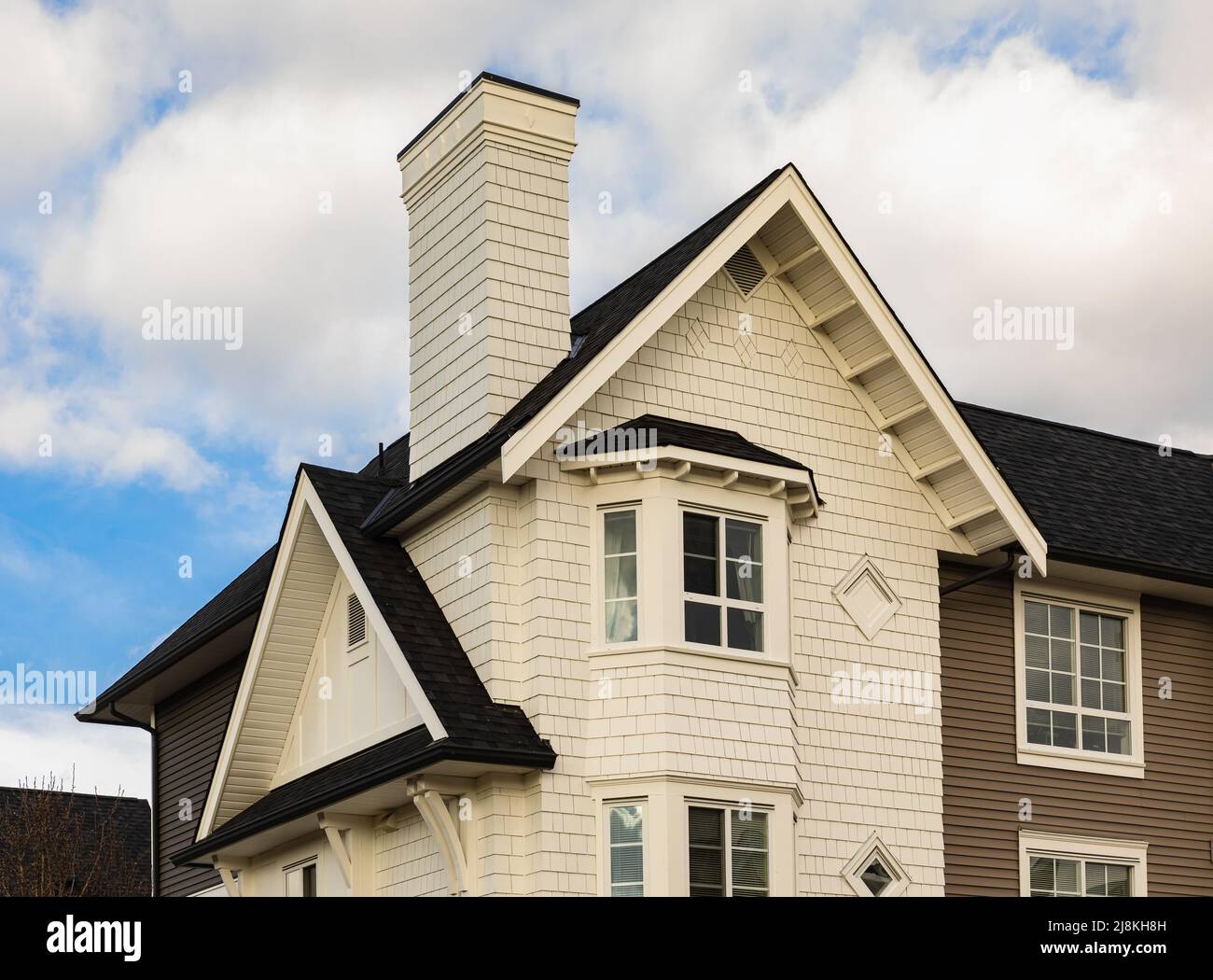 Neighborhood modern houses building in BC, Canada. Canadian modern ...