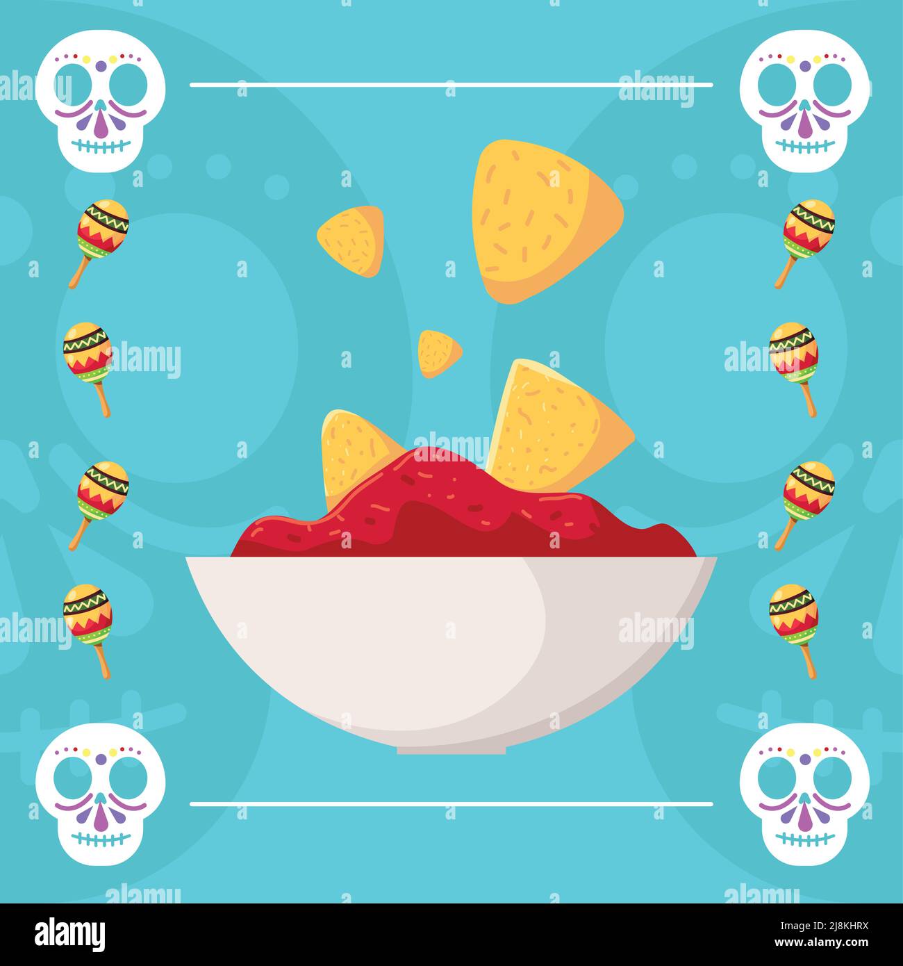 Nachos mexican sauce bowl Stock Vector Images - Alamy