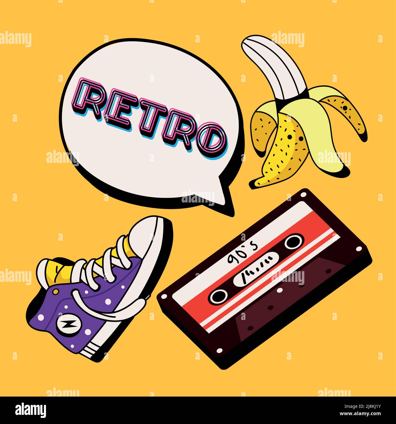 retro nineties fashion Stock Vector Image & Art - Alamy