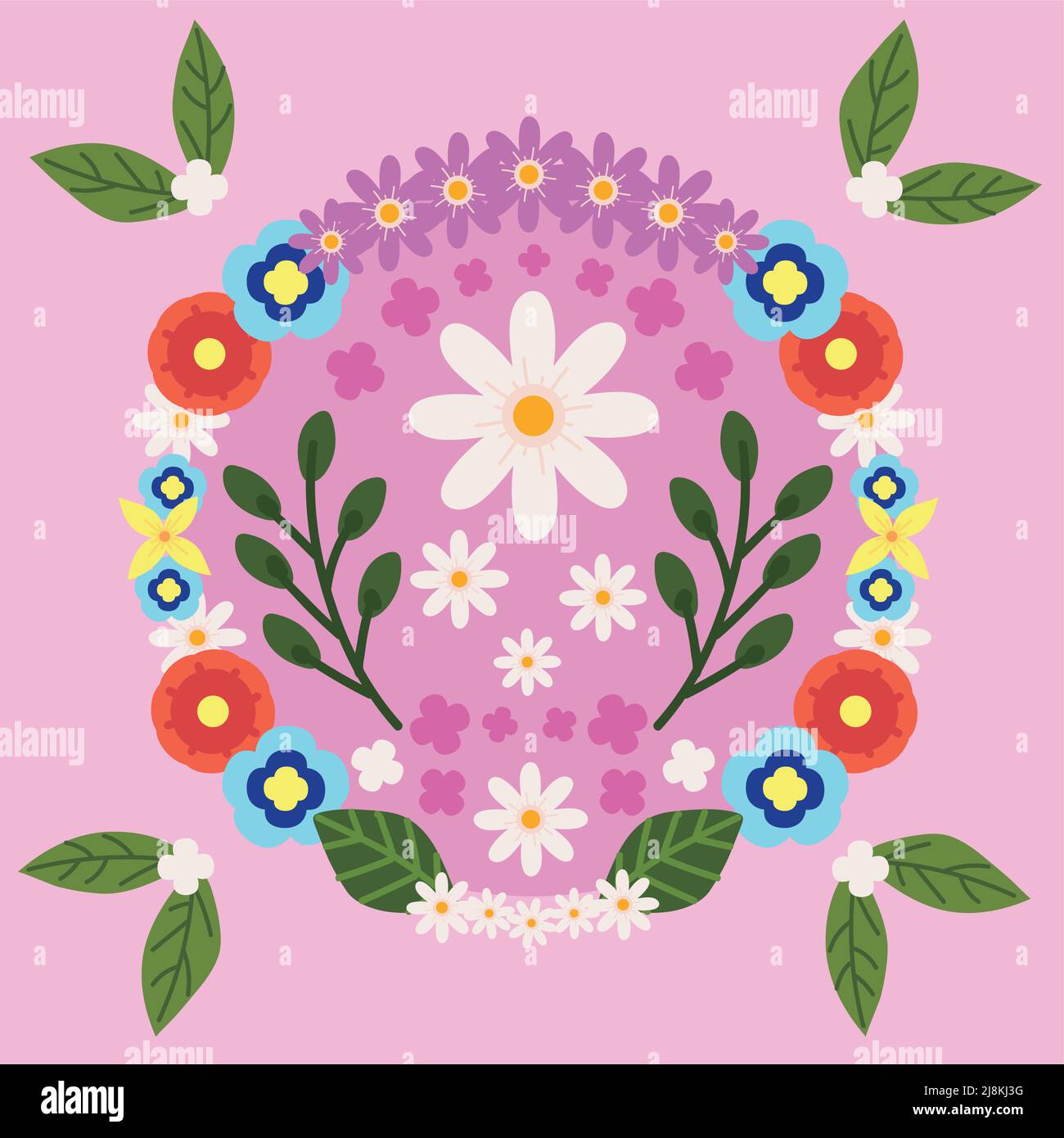 spring flowers and leaves Stock Vector Image & Art - Alamy