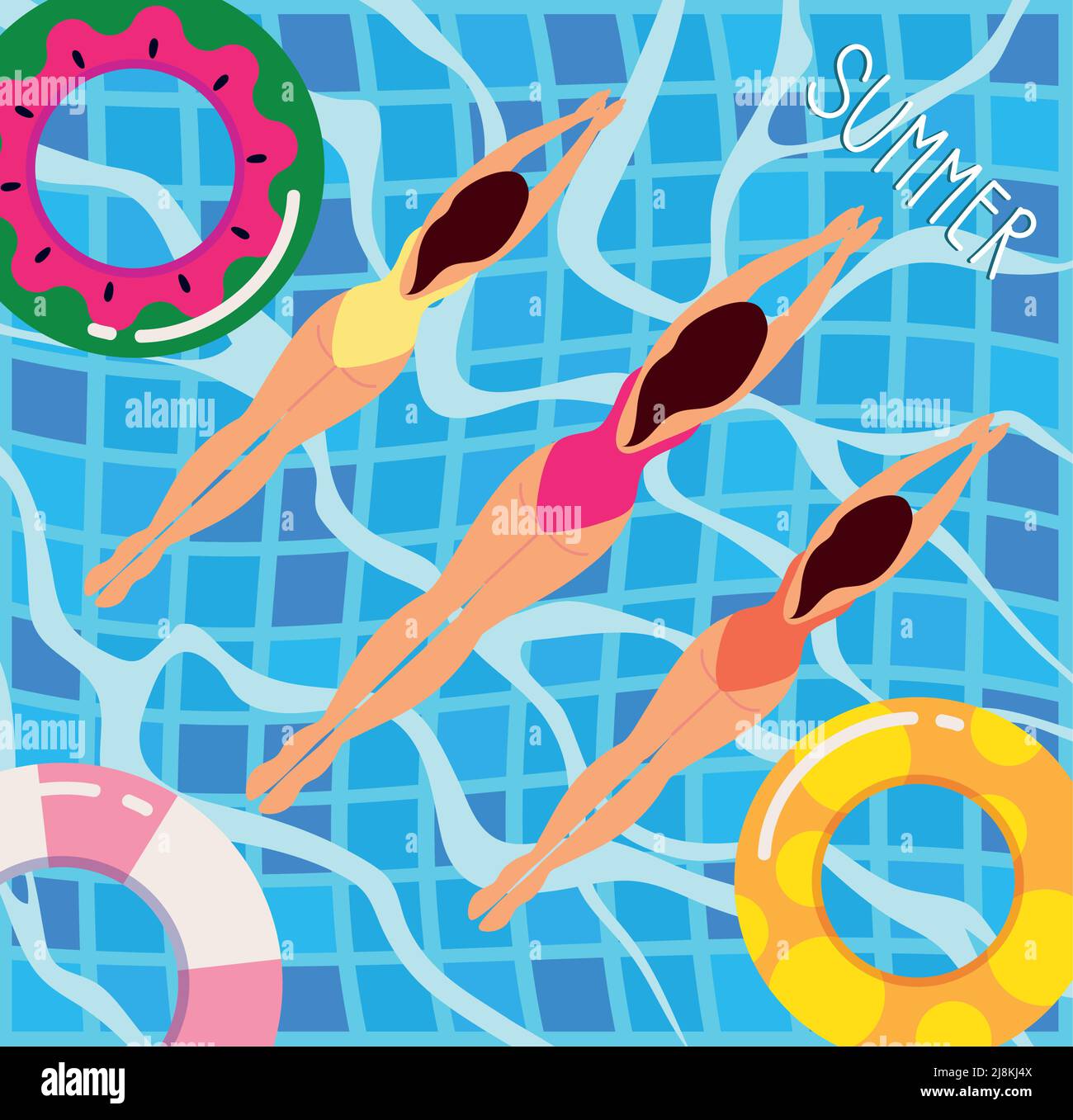 women swimming in the pool Stock Vector Image & Art - Alamy