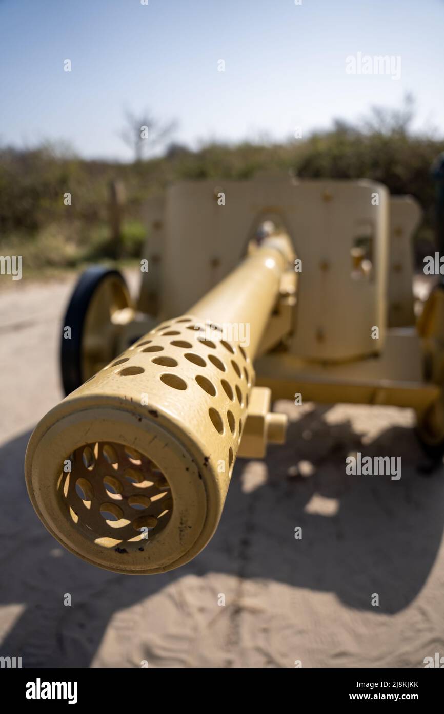 World War II artillery at a costal bunker in Netherlands Stock Photo ...