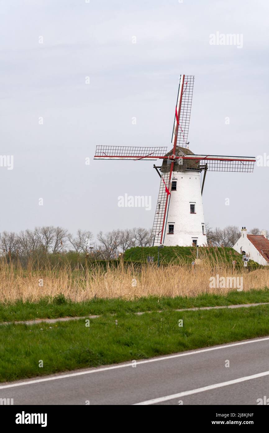 Road side windmill in the Belgian countryside Stock Photo - Alamy