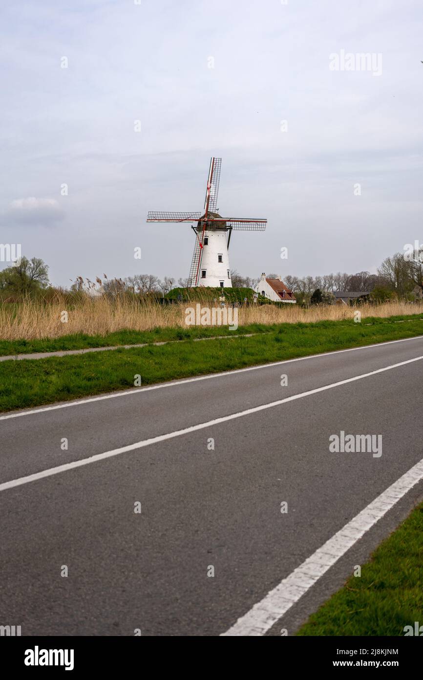 Road side windmill in the Belgian countryside Stock Photo - Alamy