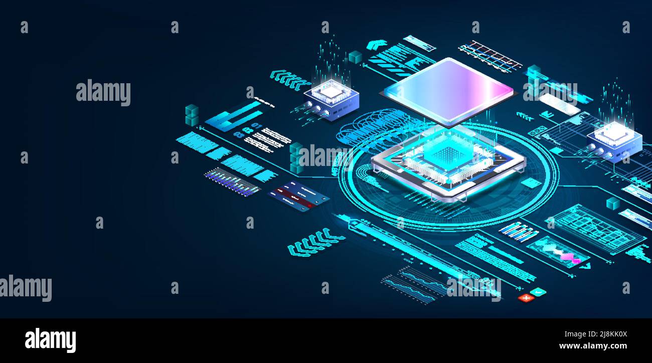 Computer technology future microchip Stock Vector Images - Alamy