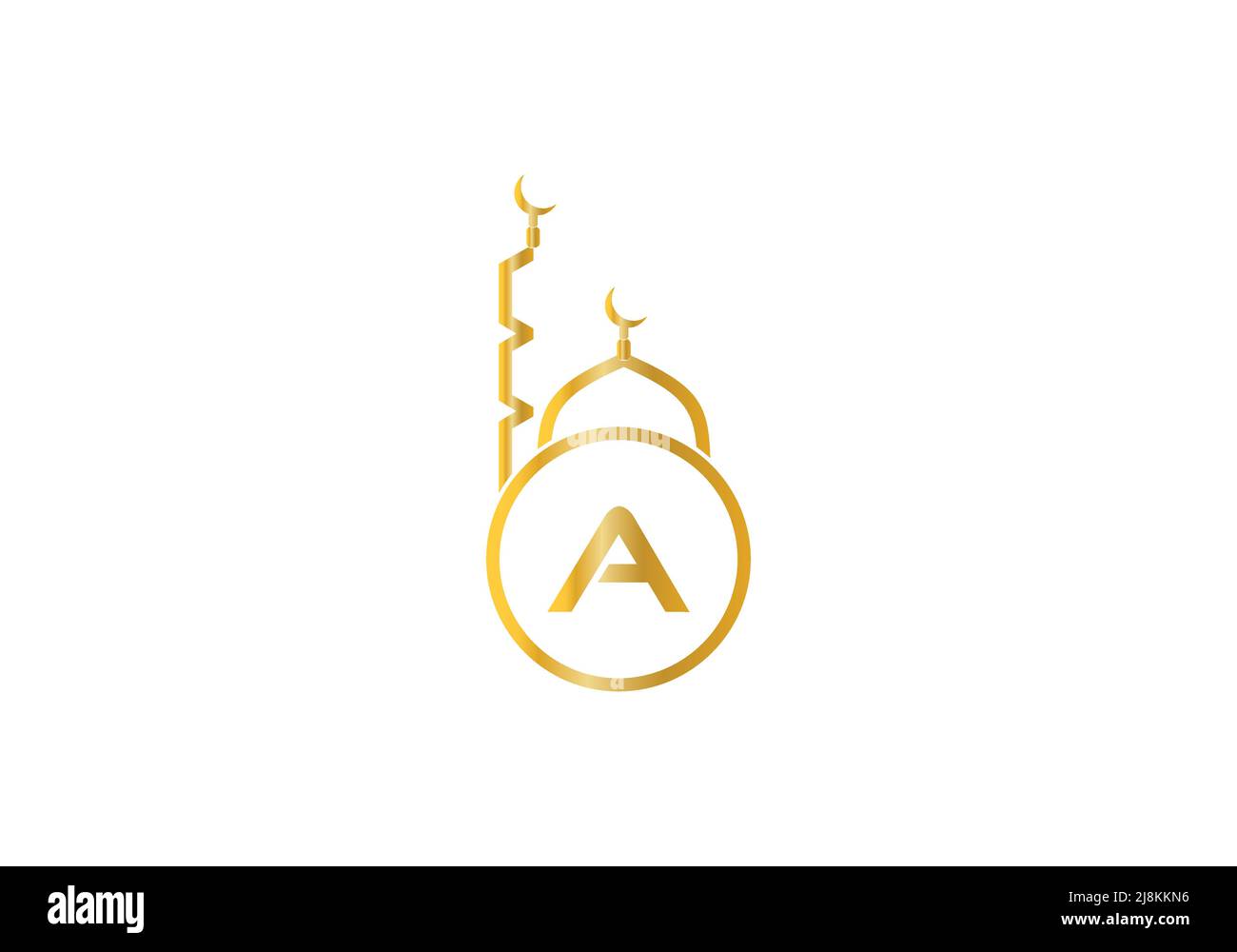 Islamic mosque and minar logo and symbol design vector with the letter ...