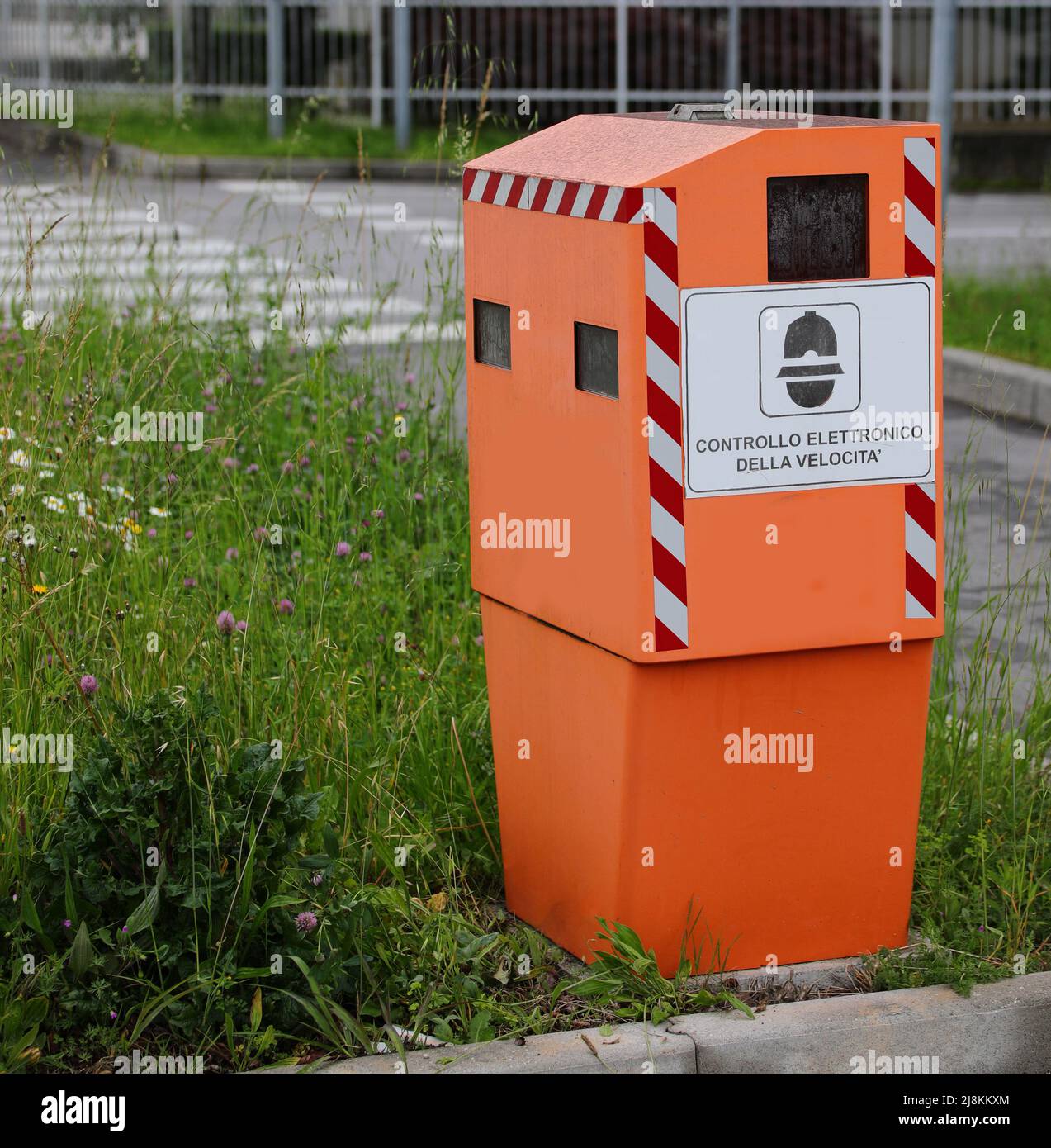 Orange Safety Camera with TEXT that means electronic speed control in ...