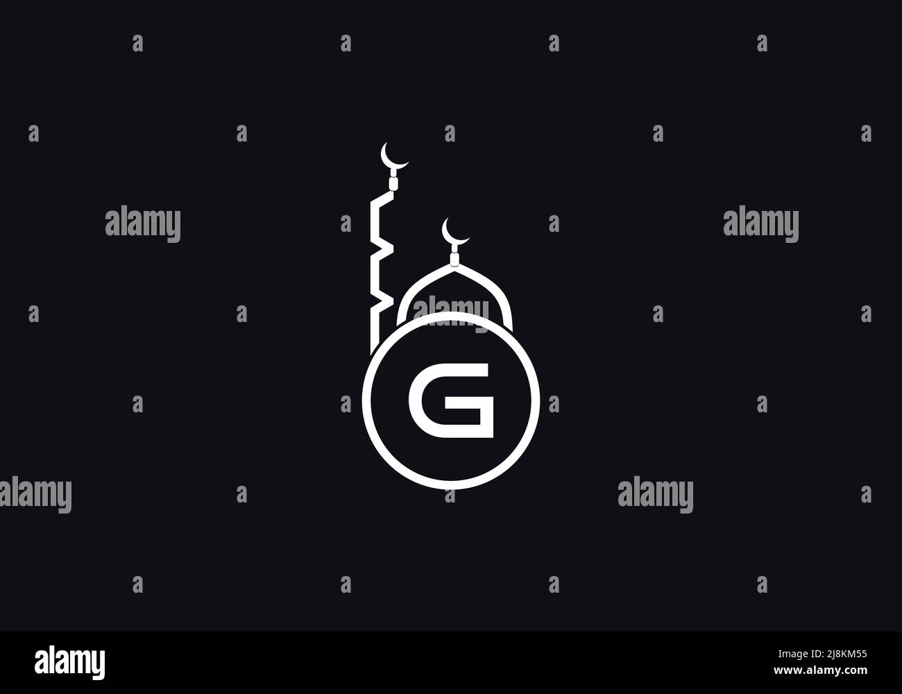 Islamic mosque and minar logo and symbol design vector with the letter ...