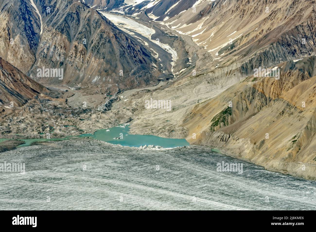 Green pools along the edge of Kaskawulsh Glacier in Kluane National ...