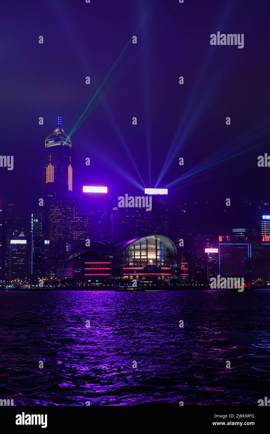 Hong Kong symphony of lights show Stock Photo - Alamy
