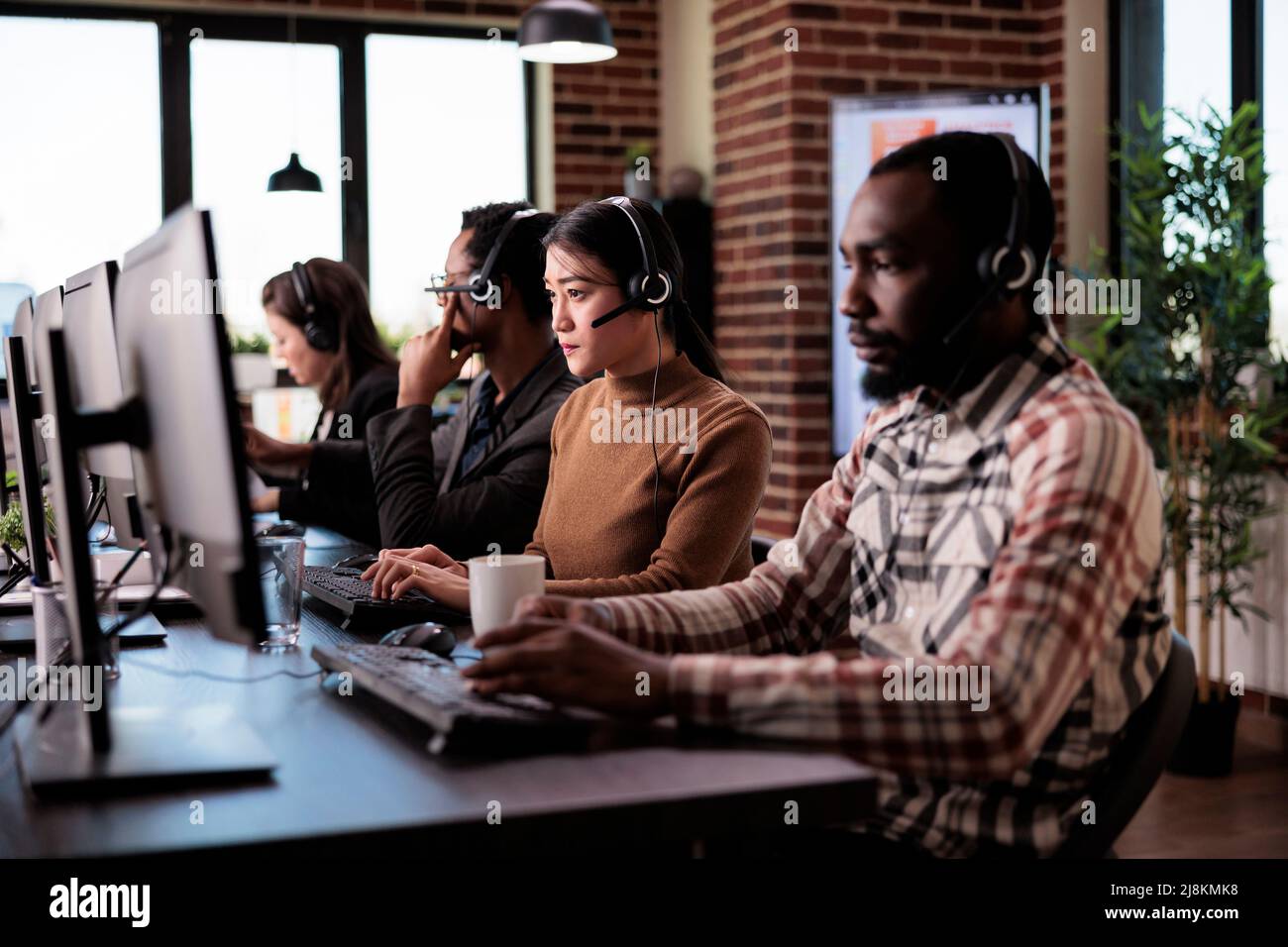 Call center support multiethnic hi-res stock photography and images - Alamy
