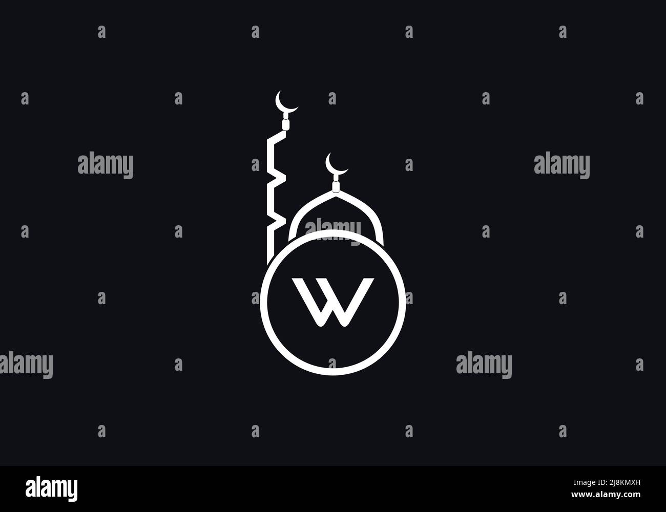 Islamic mosque and minar logo and symbol design vector with the letter ...