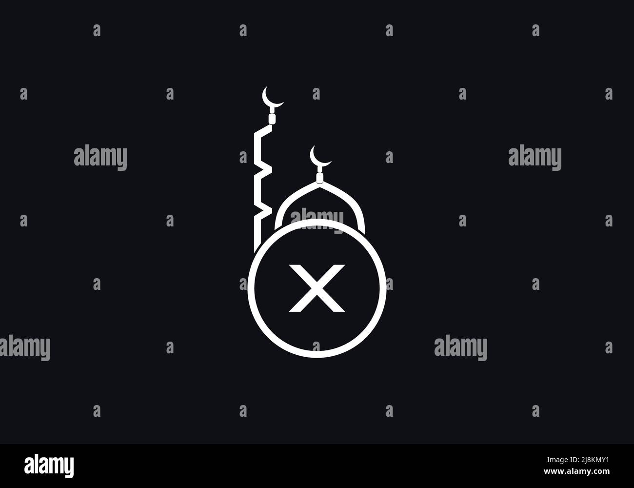 Islamic mosque and minar logo and symbol design vector with the letter ...