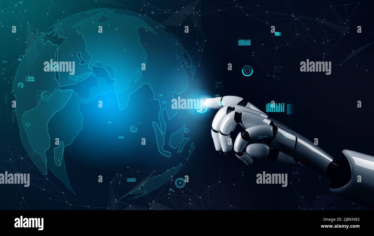 Futuristic robot artificial intelligence revolutionary AI technology ...