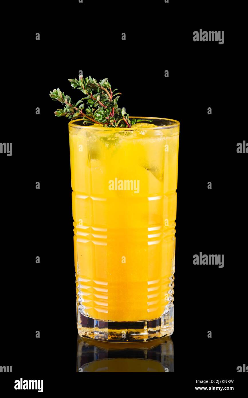 Cold orange lemonade with thyme flavor Stock Photo - Alamy