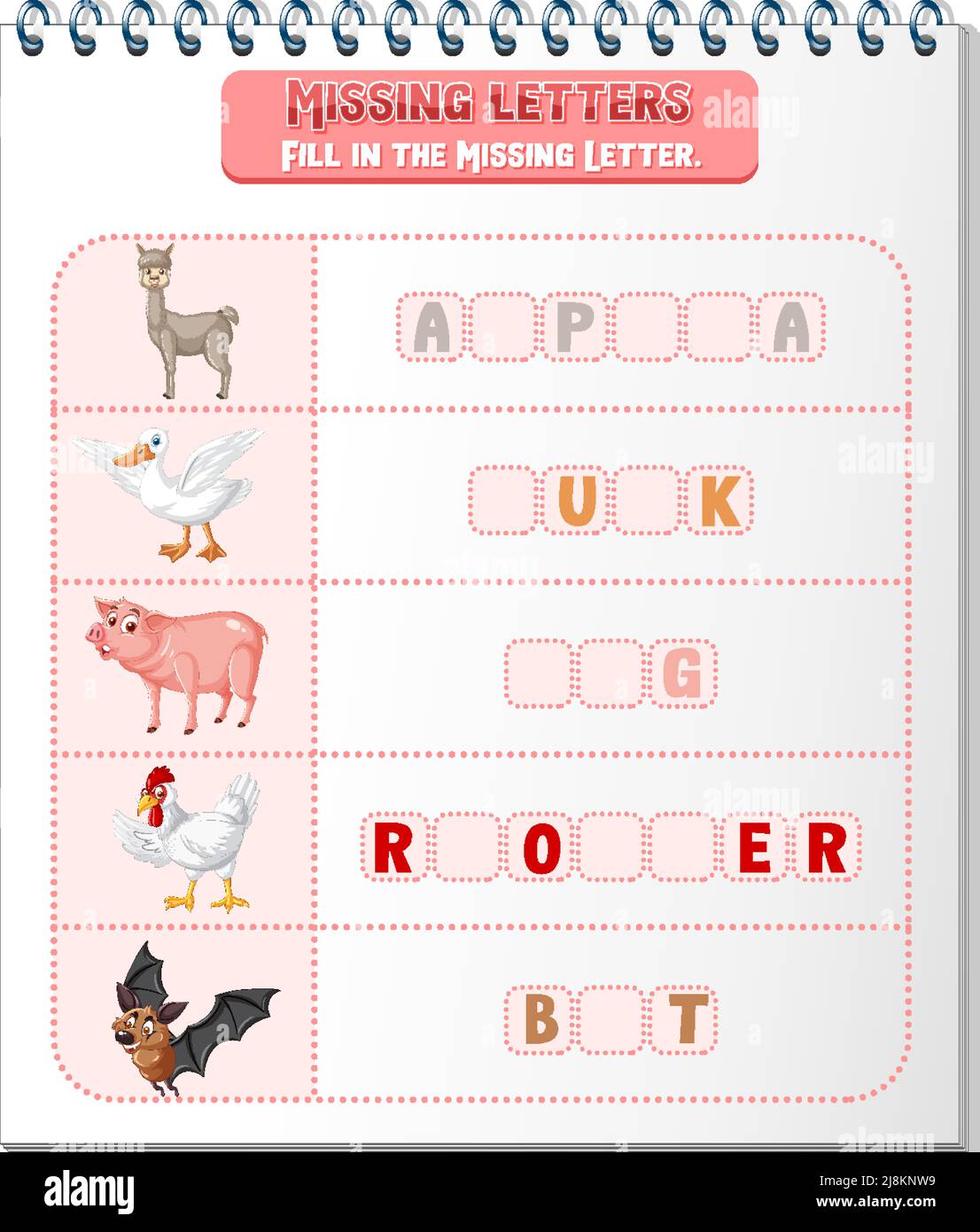Arrange the letters in order with pictures illustration Stock Vector ...