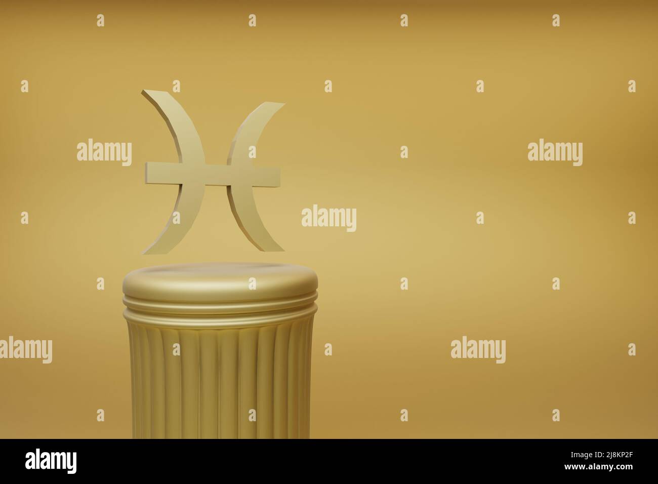 Beautiful abstract illustrations Golden zodiac Pisces symbol icons on a ...