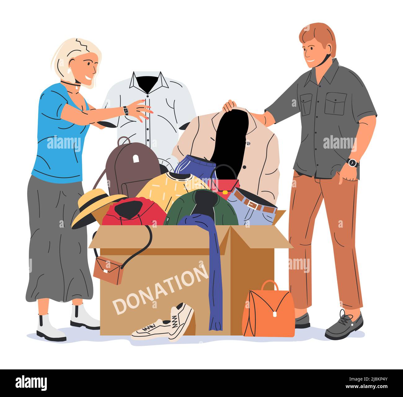 Cardboard Box full of Clothes and Accessories Stock Vector Image & Art ...