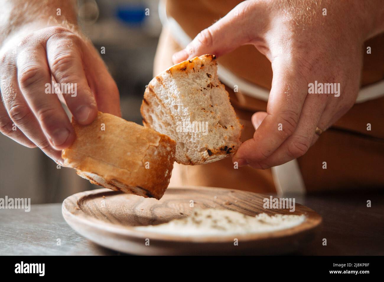 Man toast bread hi-res stock photography and images - Alamy
