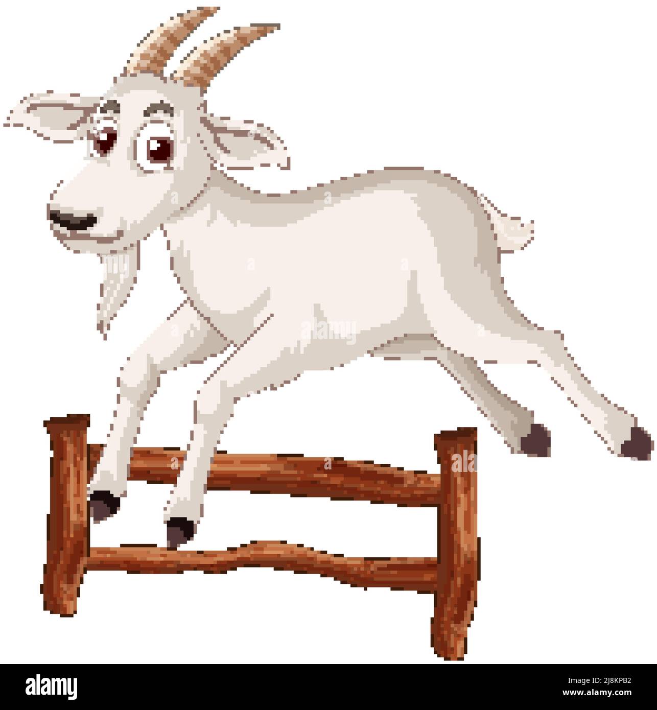 Goat jumping over fence cartoon illustration Stock Vector Image & Art ...