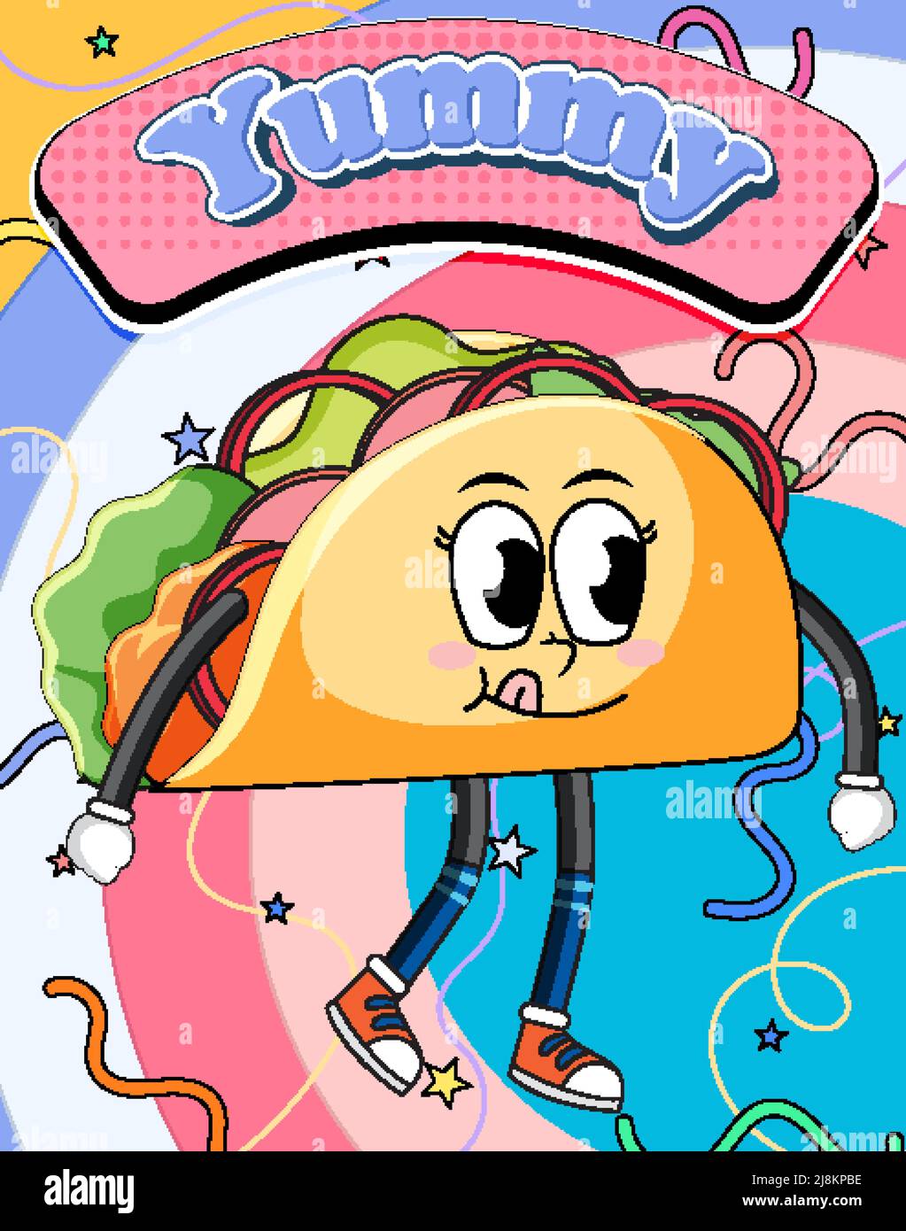 Funny taco cartoon character illustration Stock Vector Image & Art - Alamy