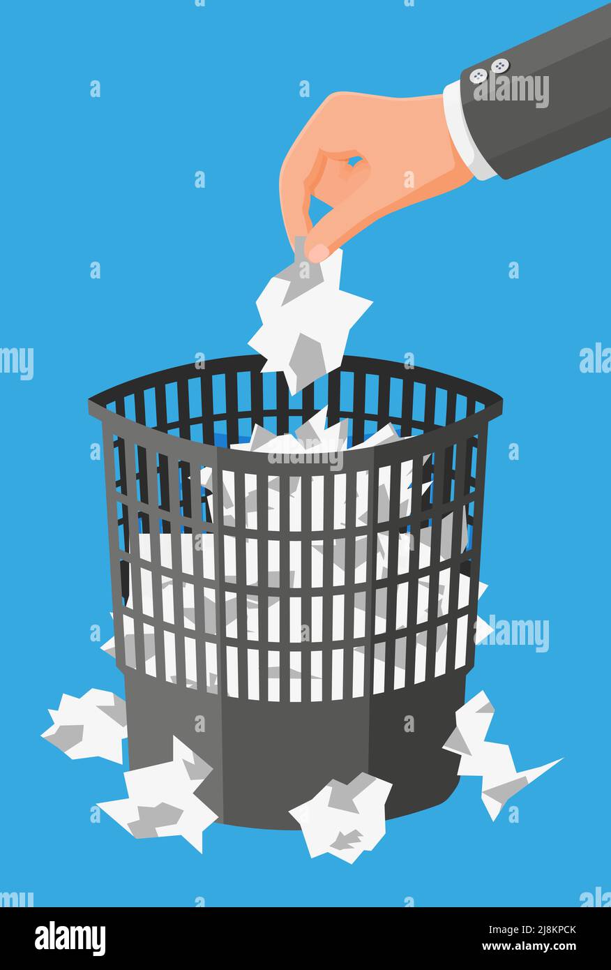 Trash Can with Crumpled Paper Inside and Around Stock Vector Image ... Trash Can with Crumpled Paper Inside and Around Stock Vector Image ...