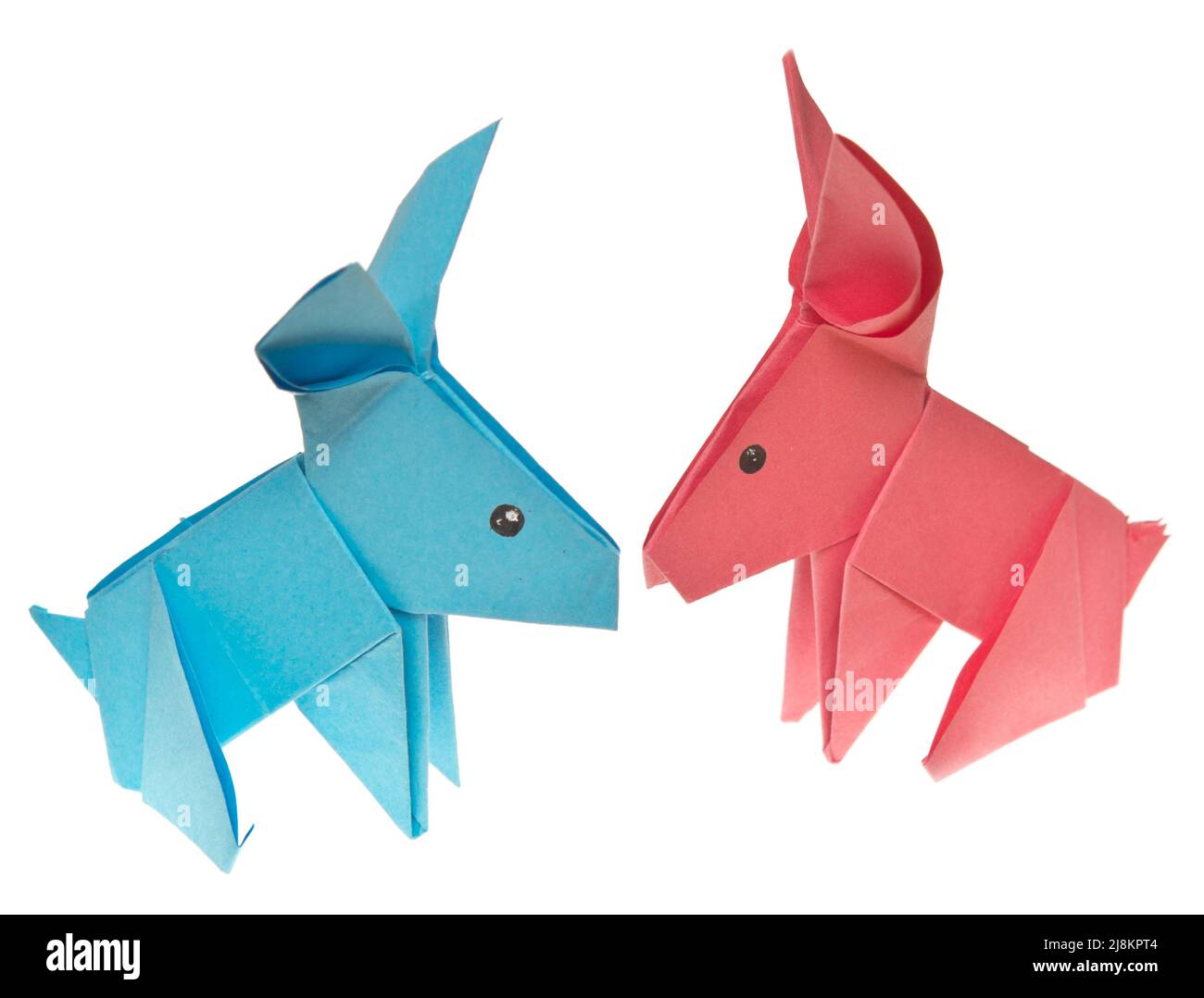 Origami rabbits isolated on white background Stock Photo - Alamy
