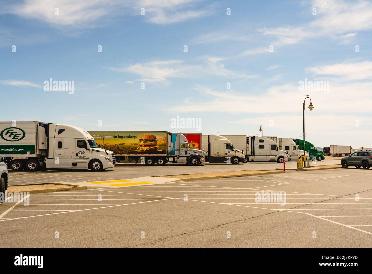 San Bernardino County, California, USA - May 5, 2022. Rest area for ...