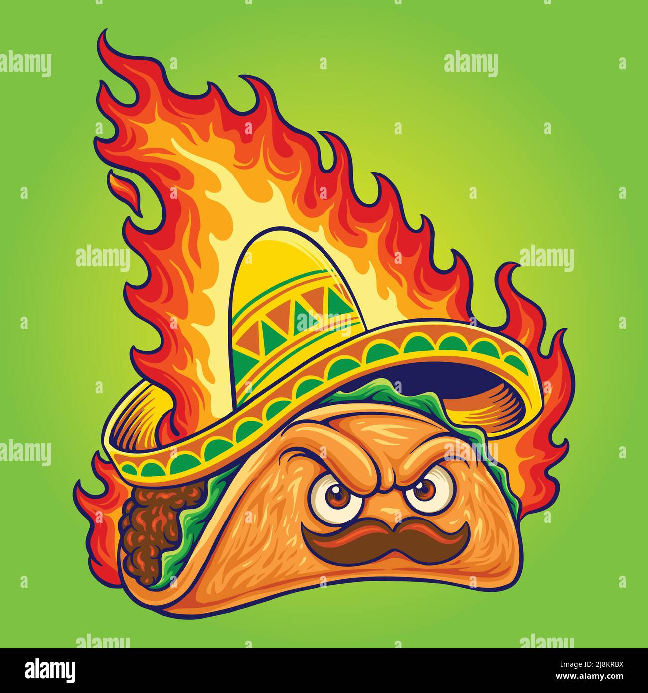 Cute and spicy mexican tacos vector illustrations for your work logo ...