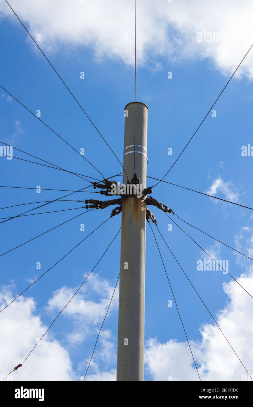 pillar with wires Stock Photo - Alamy