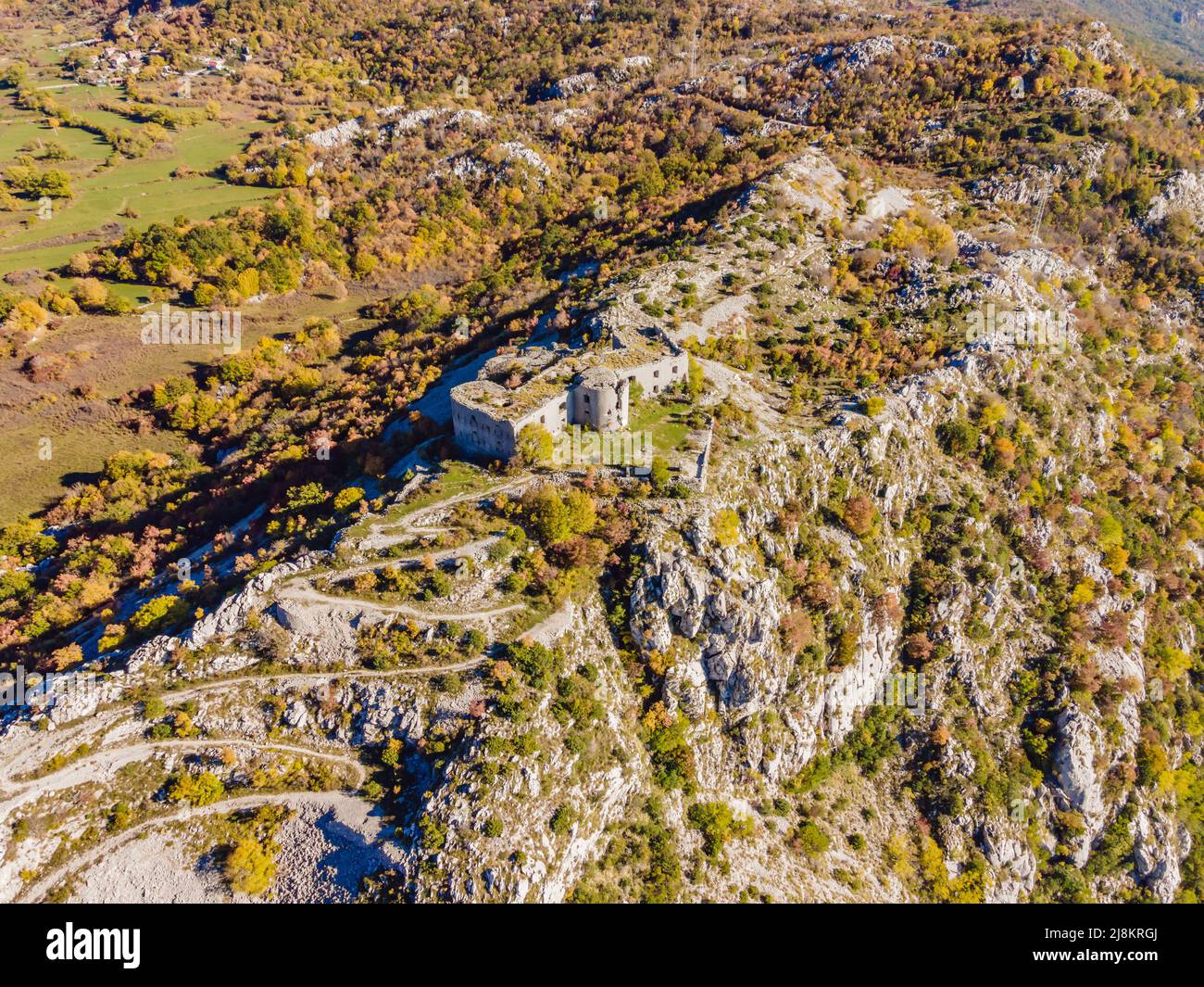 Collapsing tower of fortress Kosmac. Ancient Austro-Hungarian fortress ...