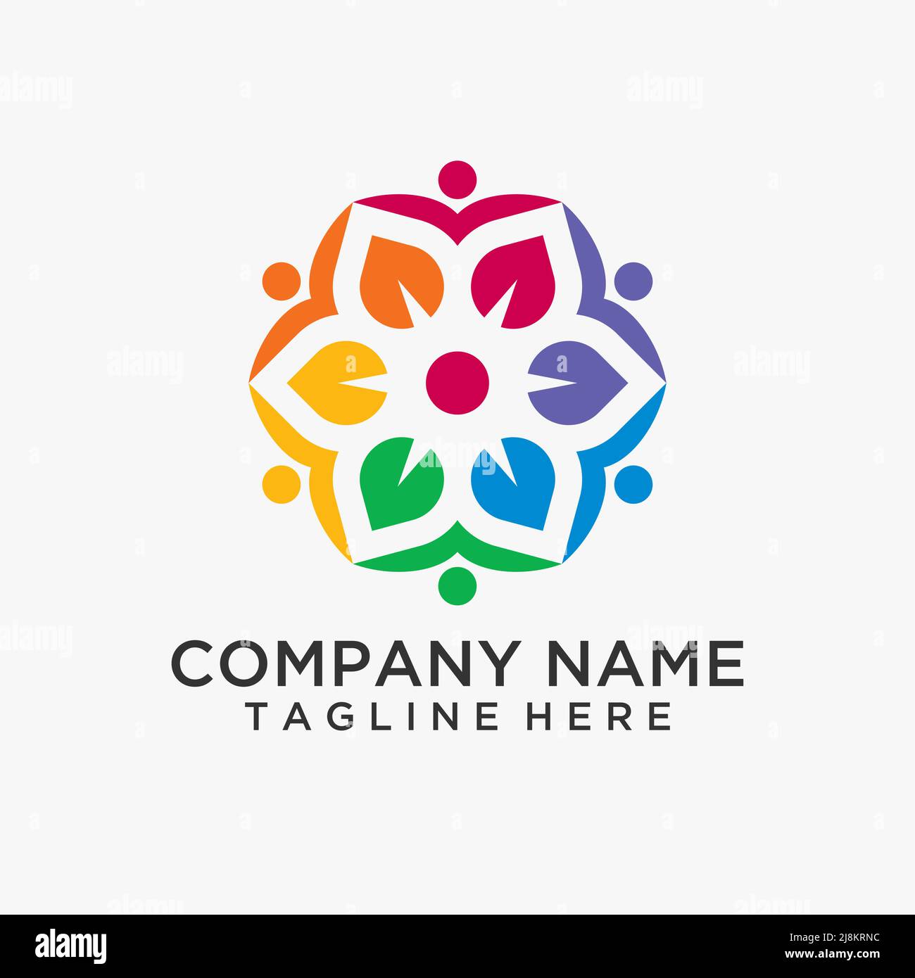 Flower group logo design Stock Vector Image & Art - Alamy