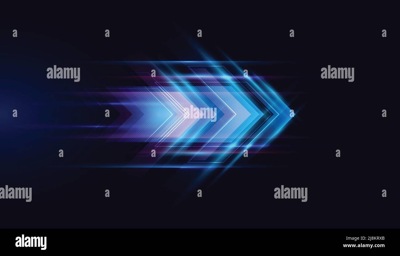 Modern arrows abstract high-speed light effect. Technology futuristic ...