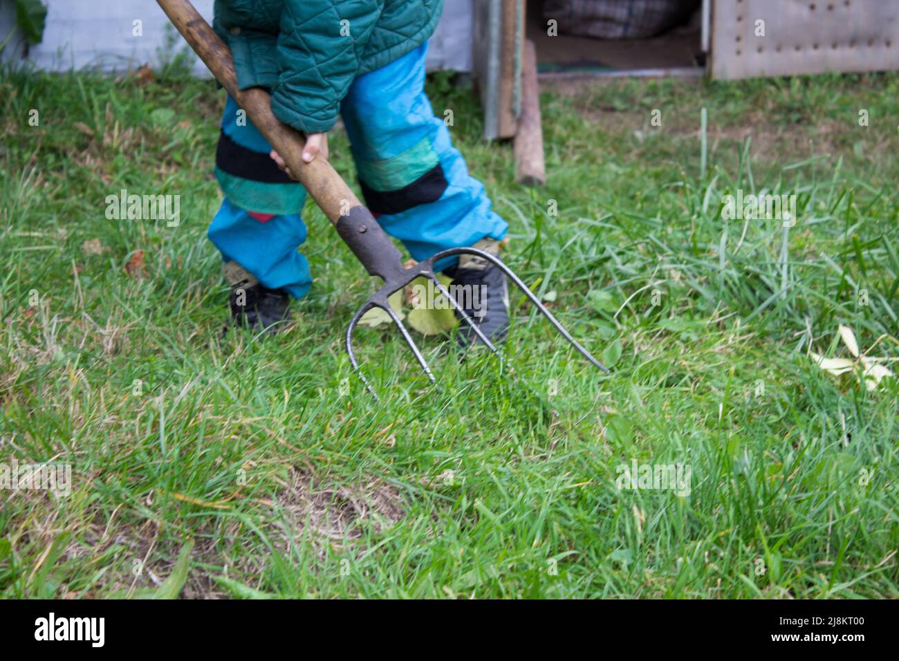 boy and pitchforks Stock Photo - Alamy