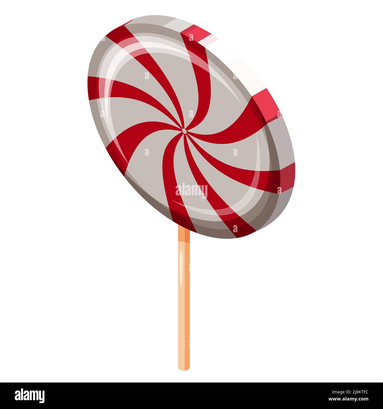 Lollipop Swirl Candy Spiral Isometric. Sweet spiral striped caramel, on ...