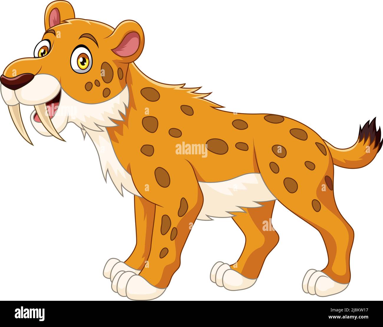 Cartoon sabretooth on white background Stock Vector Image & Art - Alamy