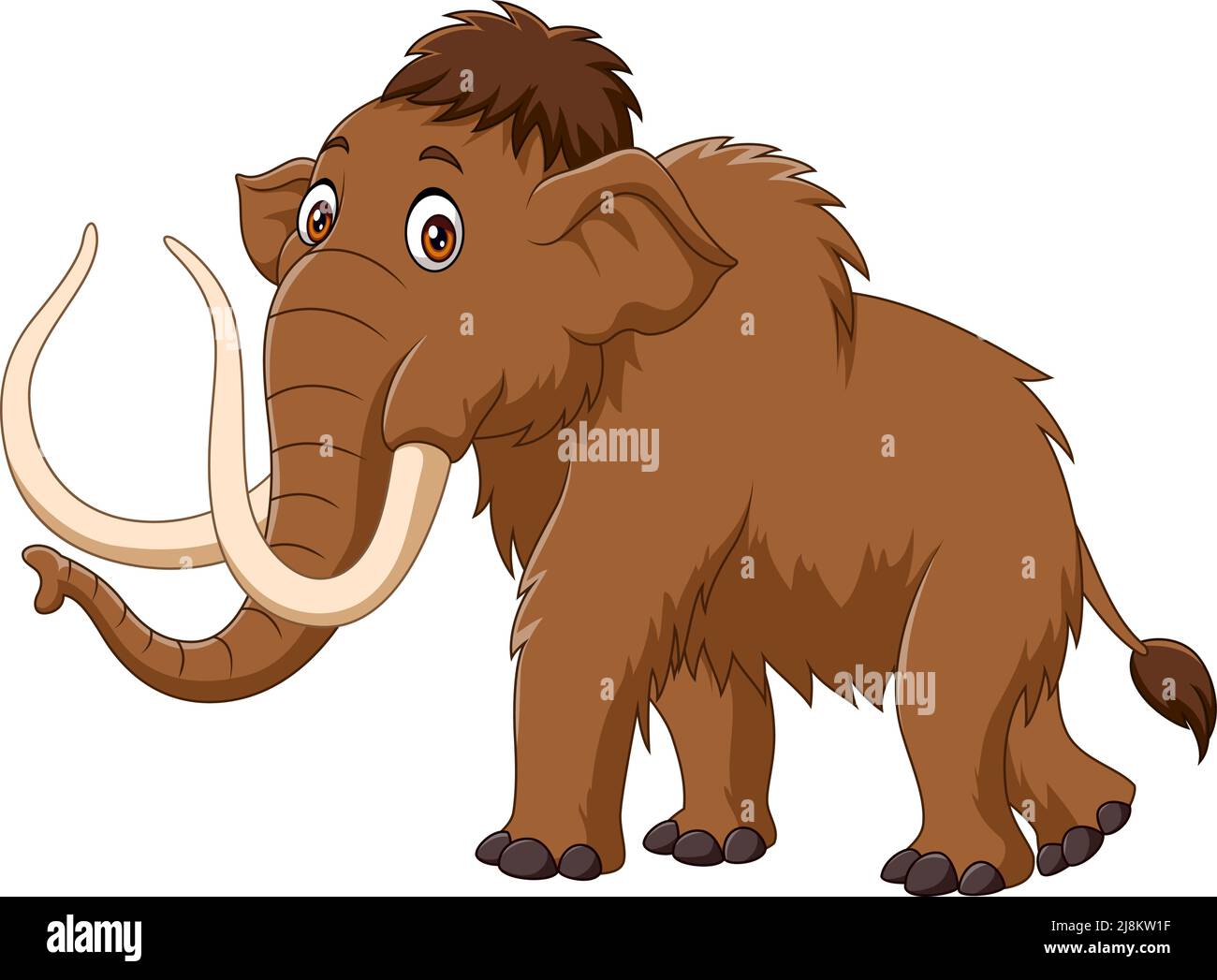 Cartoon mammoth isolated on white background Stock Vector Image & Art ...