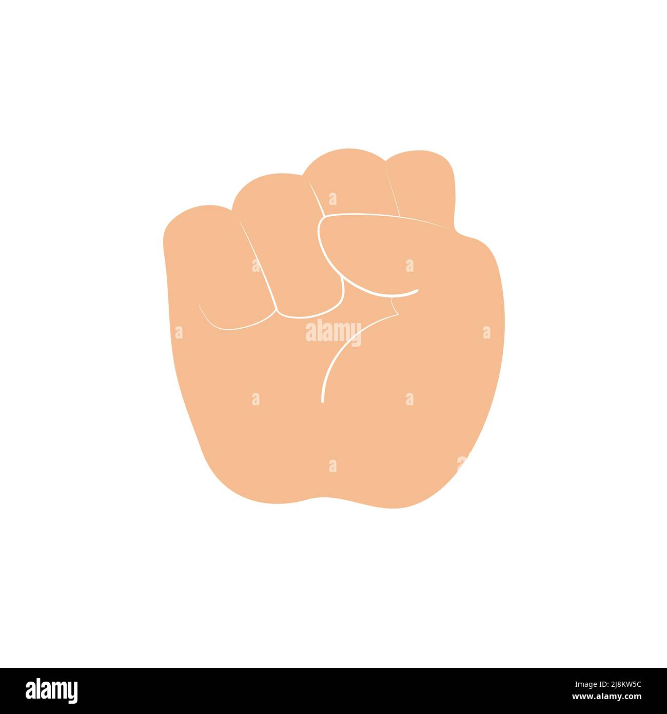Fist stylized vector sign. Hand flat icon. Revolution power or support ...