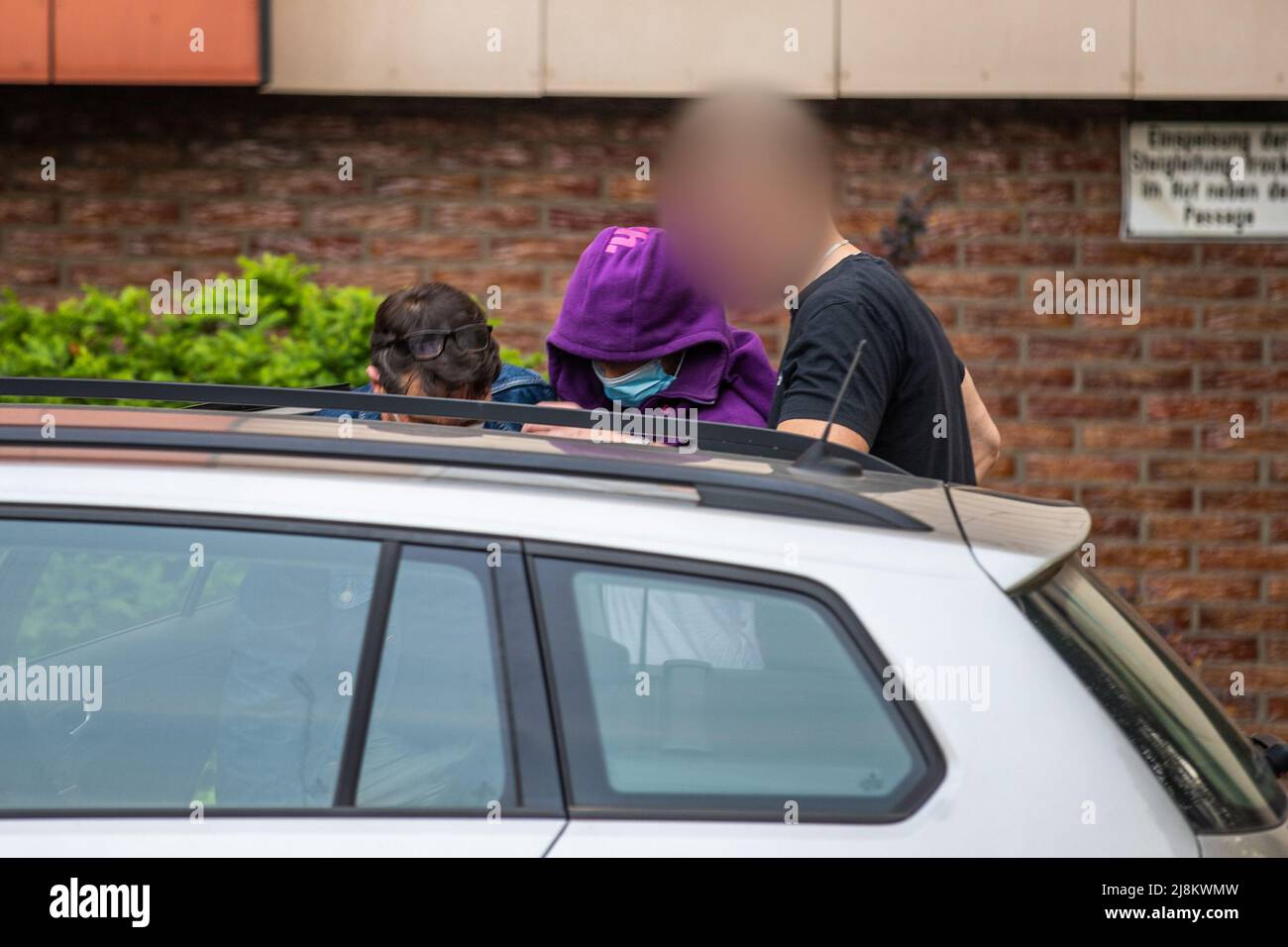 Essen, Germany. 16th May, 2022. Police officers briefly detained a ...