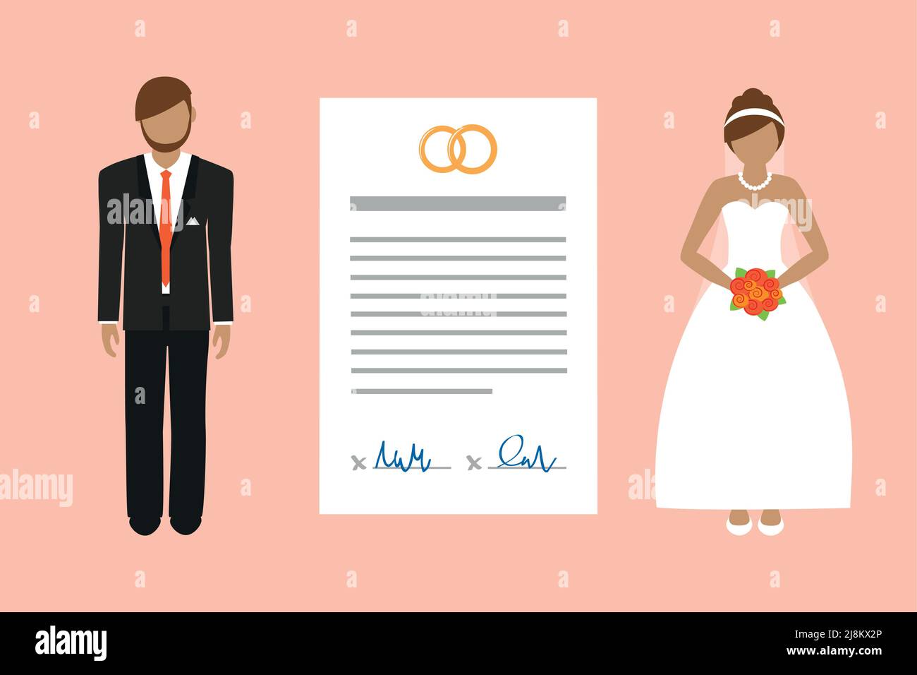 Marriage license marriage certificate of love Stock Vector Images - Alamy