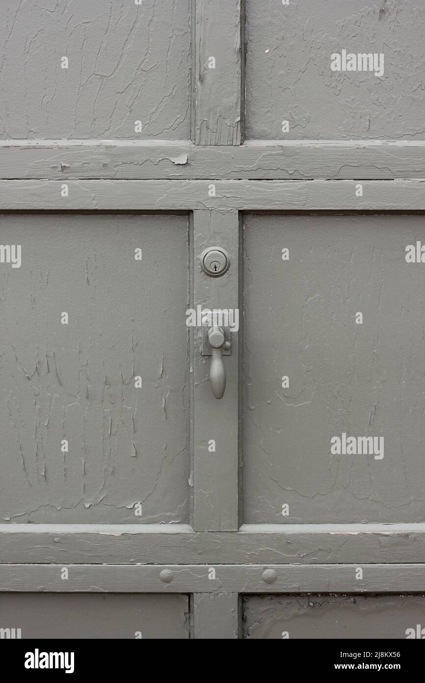 Vintage garage door with wooden panels Stock Photo - Alamy
