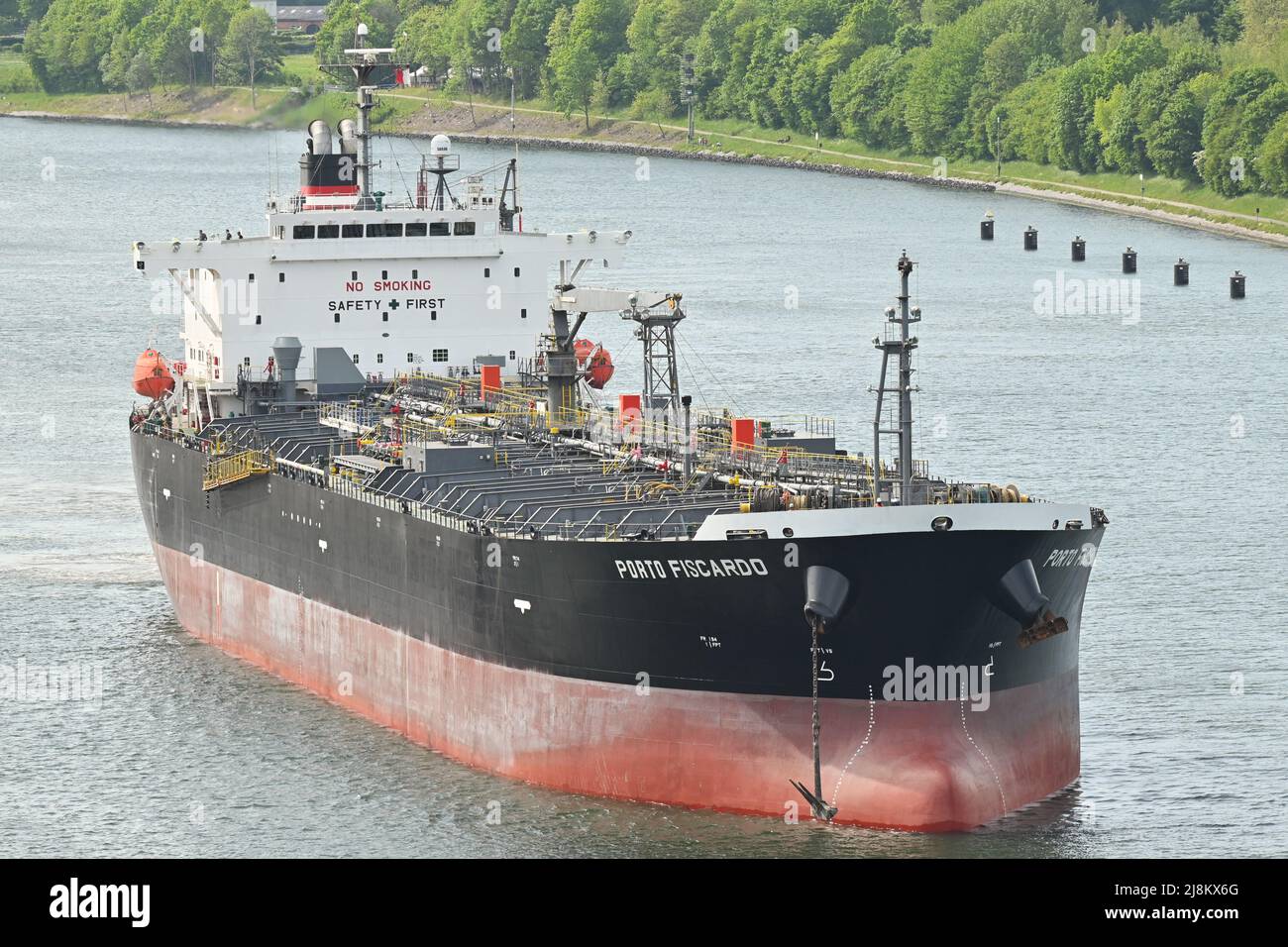 Oil Products Tanker PORTO FISCARDO passing the Kiel Canal bound for the ...