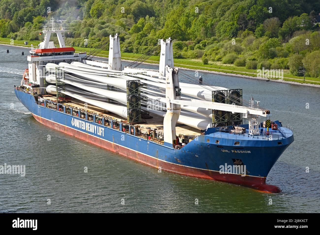 General Cargo Ship UHL PASSION passing the Kiel Canal Stock Photo - Alamy