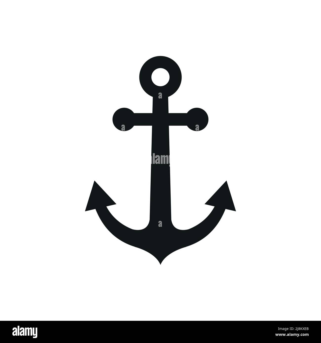 anchor sea symbol isolated on white background vector Stock Vector ...