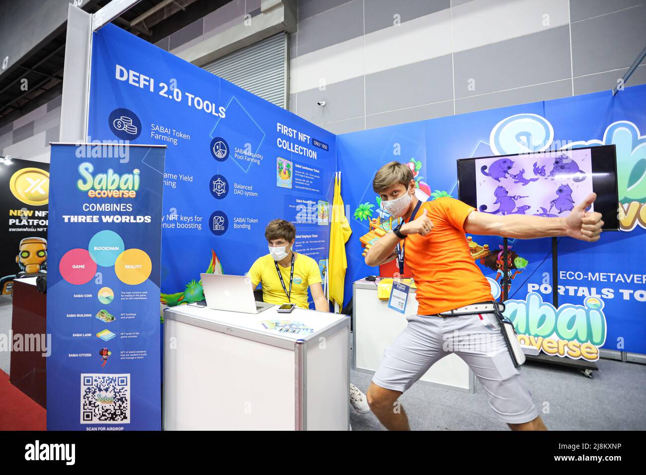 Bangkok, Thailand. 15th May, 2022. NFT Exhibition Booth, NFT Games and ...