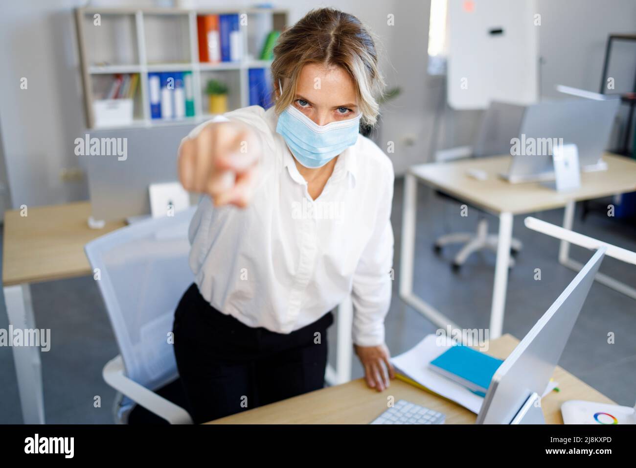 Angry woman face mask hi-res stock photography and images - Alamy