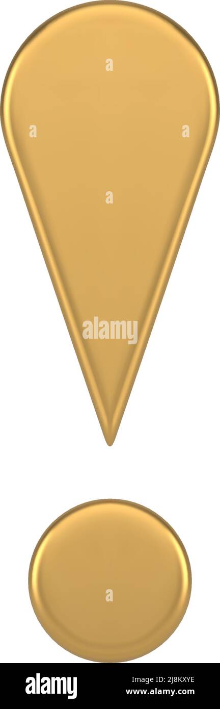 Vertical metallic glossy exclamation point attention mark expensive ...