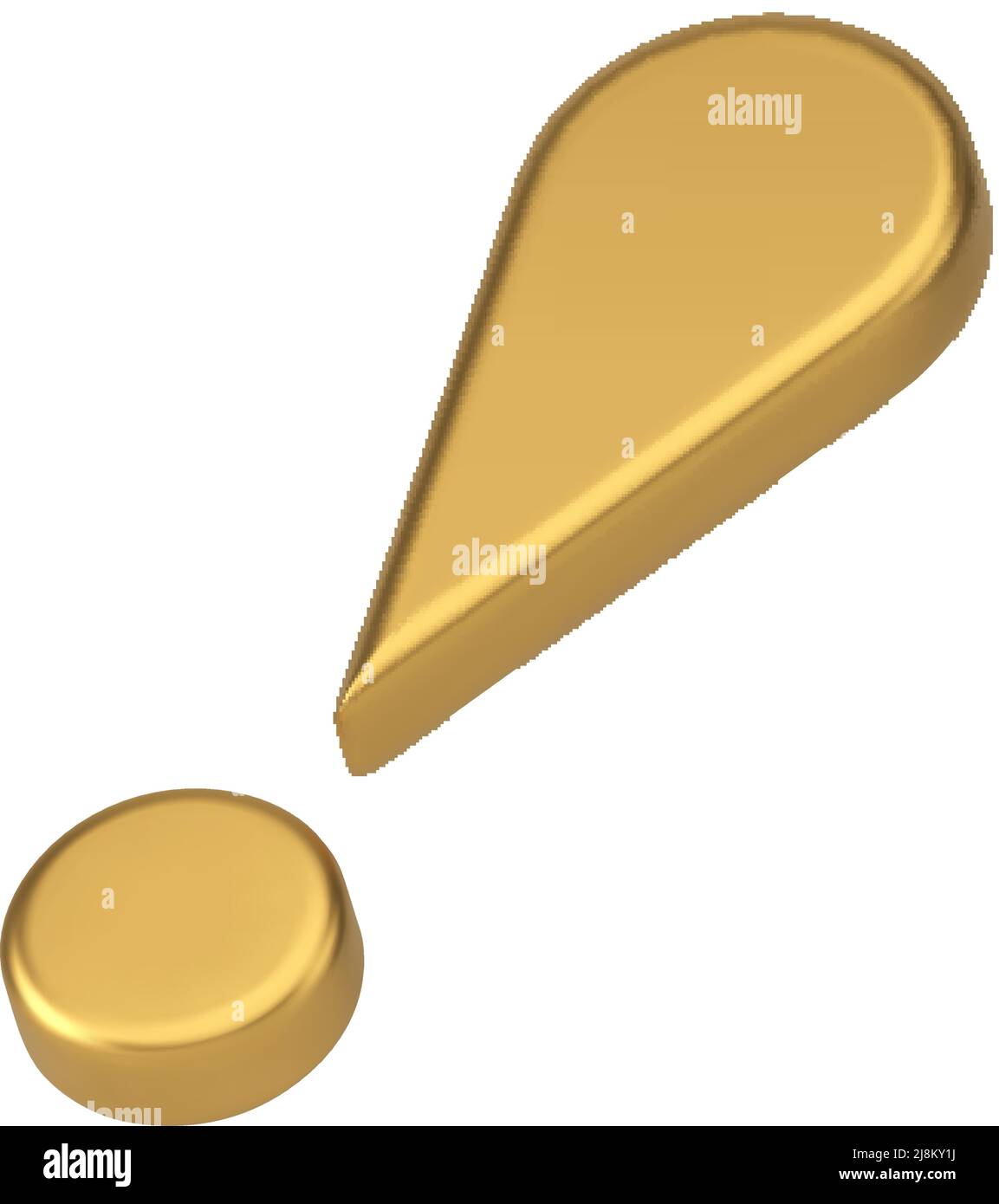Expensive metallic golden exclamation mark priority insignia attention ...