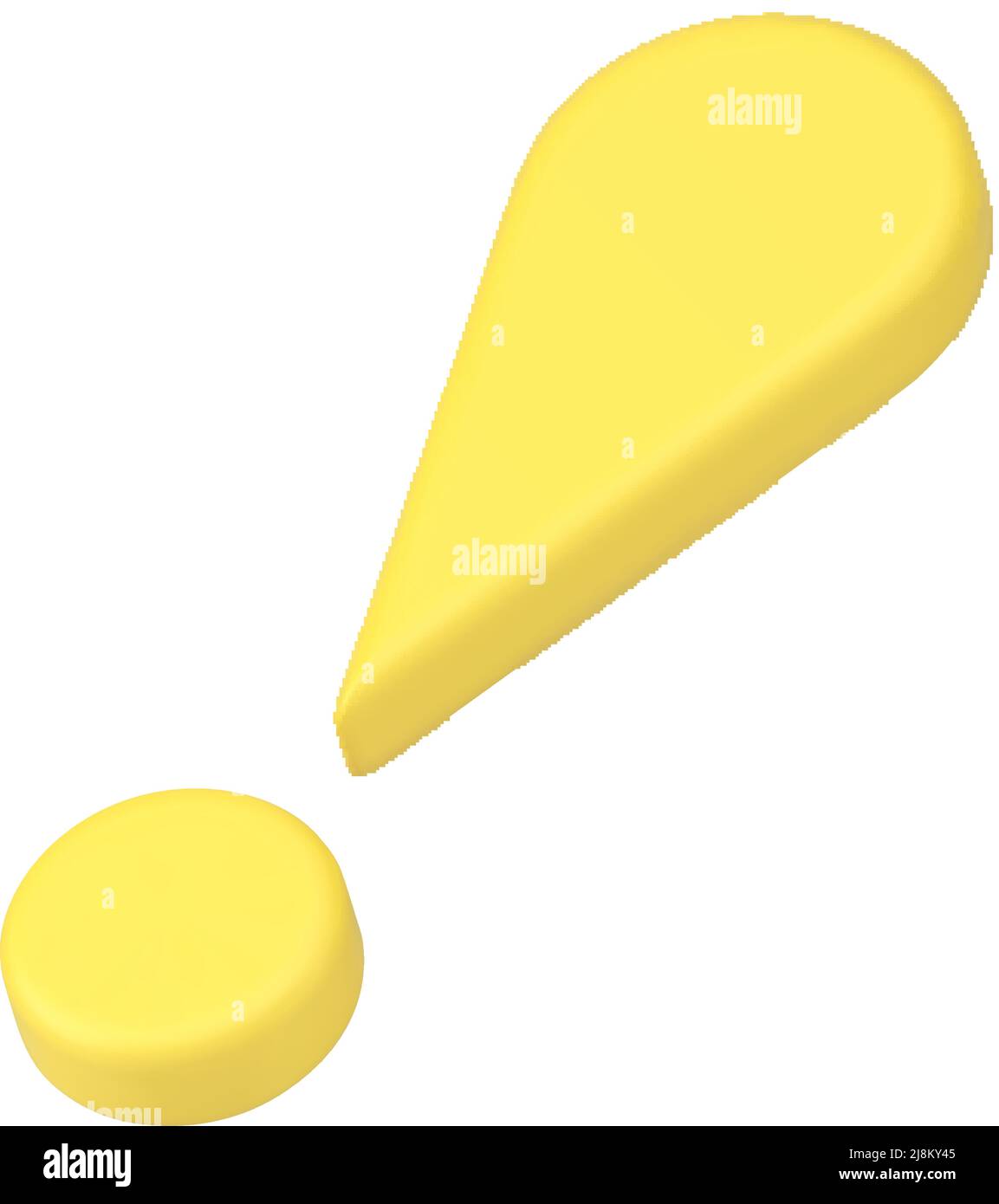 Realistic yellow exclamation point circled glossy warning sign design ...