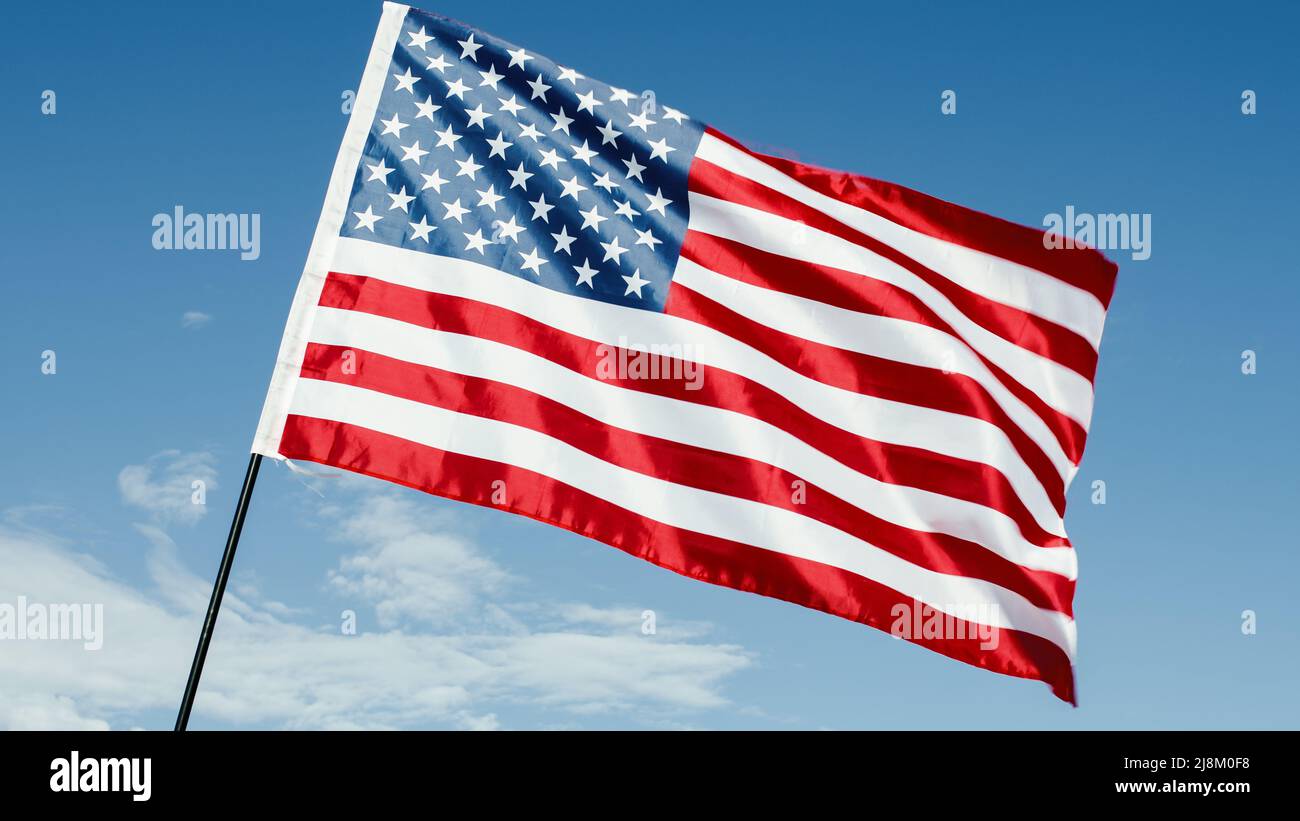 American flag weaving at wind Stock Photo - Alamy